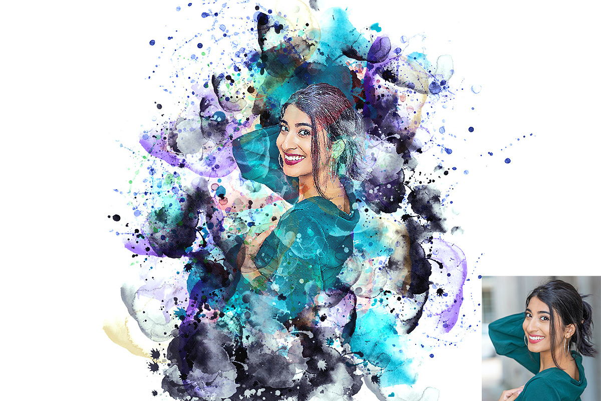 Splash Watercolor Photoshop Action, an Action Add-On by Studio Retouch