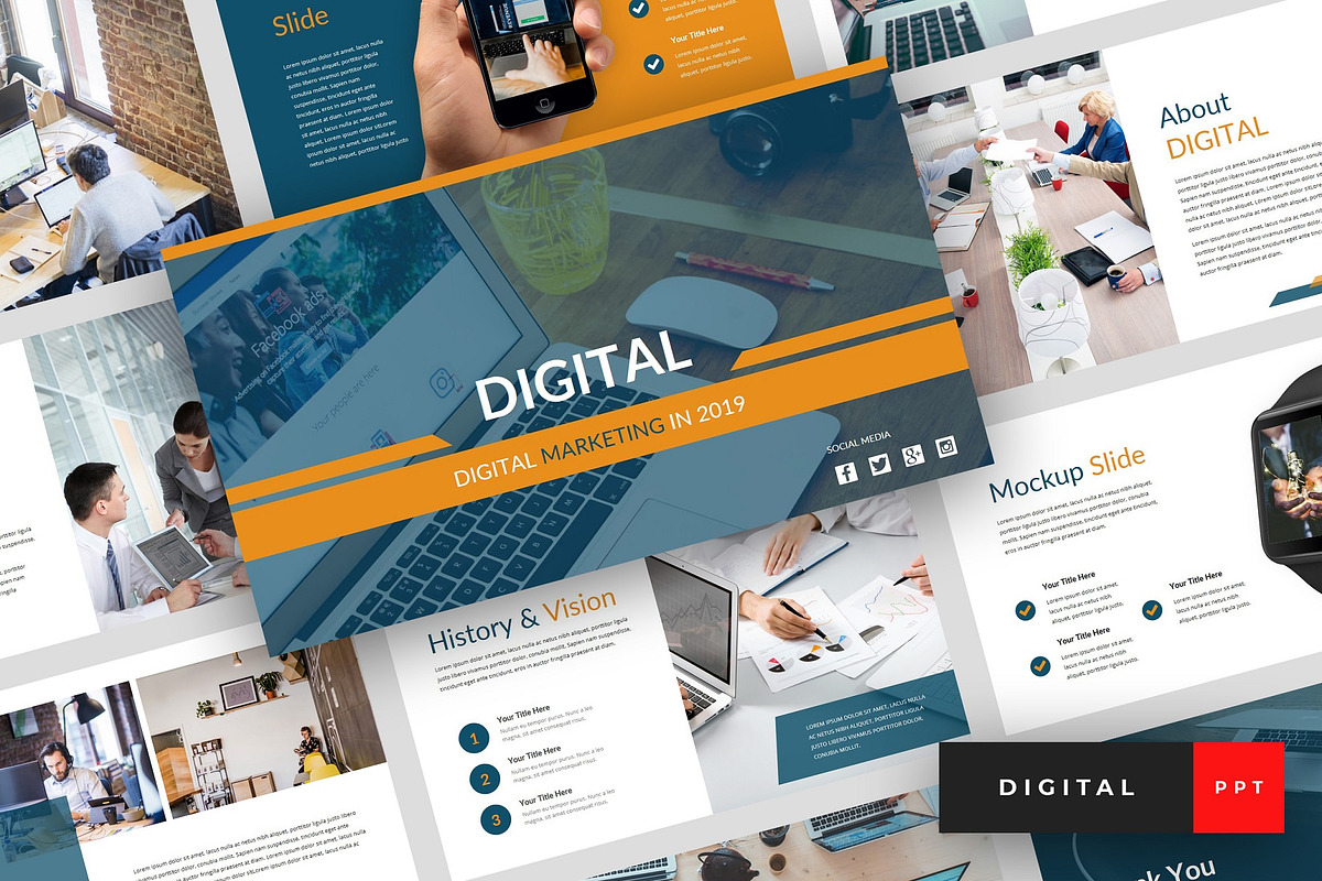Digital - PowerPoint Template, a Presentation Template by StringLabs