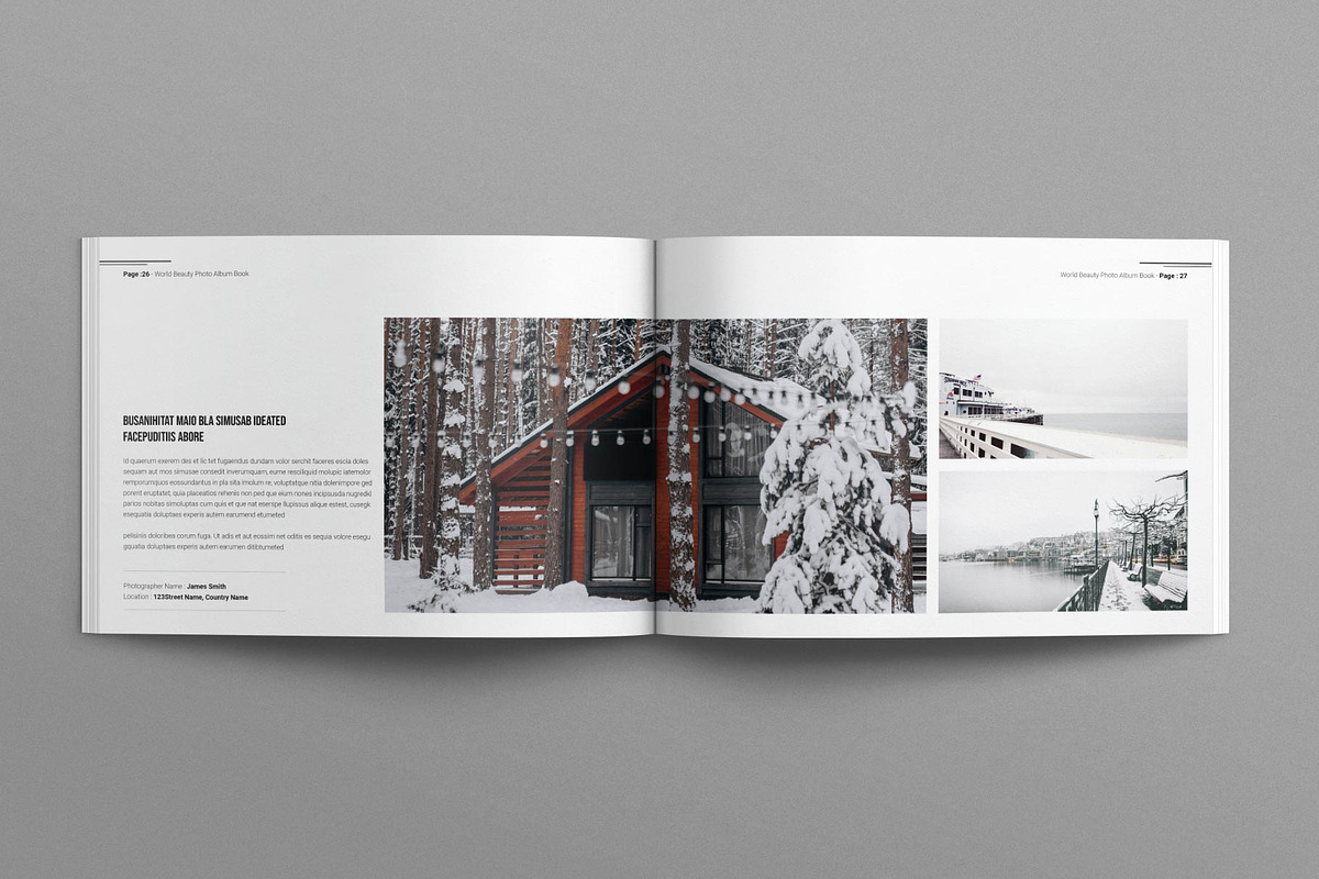Photo Album Book Template Landscape, a Magazine Template by E-Type
