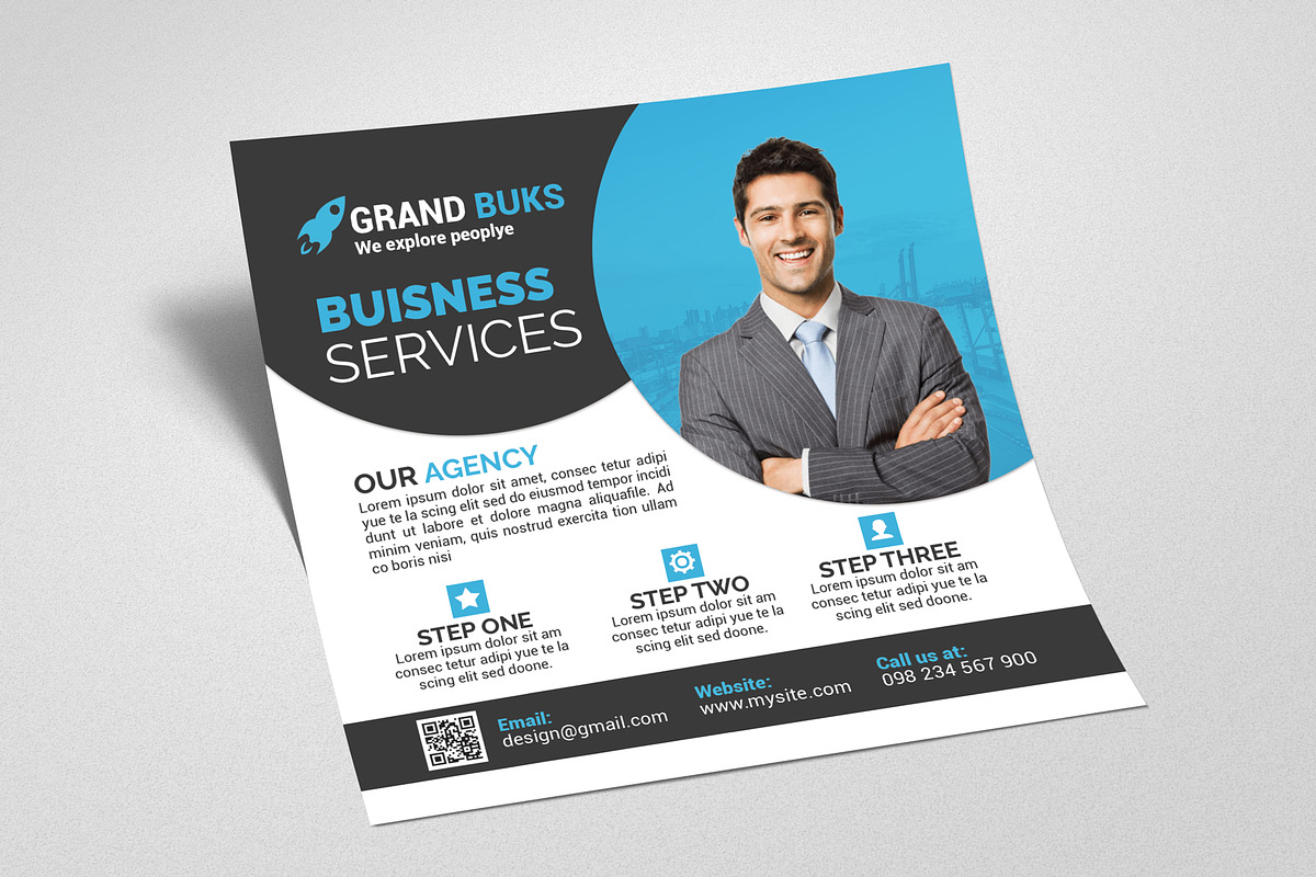 Square Business Flyers, a Flyer Template by Psd Templates
