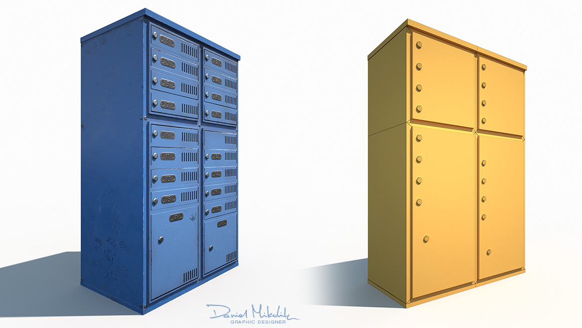 Mailbox Low Poly PBR, an Architecture 3D Model by Daniel Mikulik