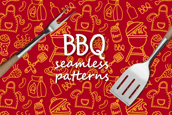 Barbecue Seamless Patterns, a Pattern Graphic by Oleg Tokarev Art