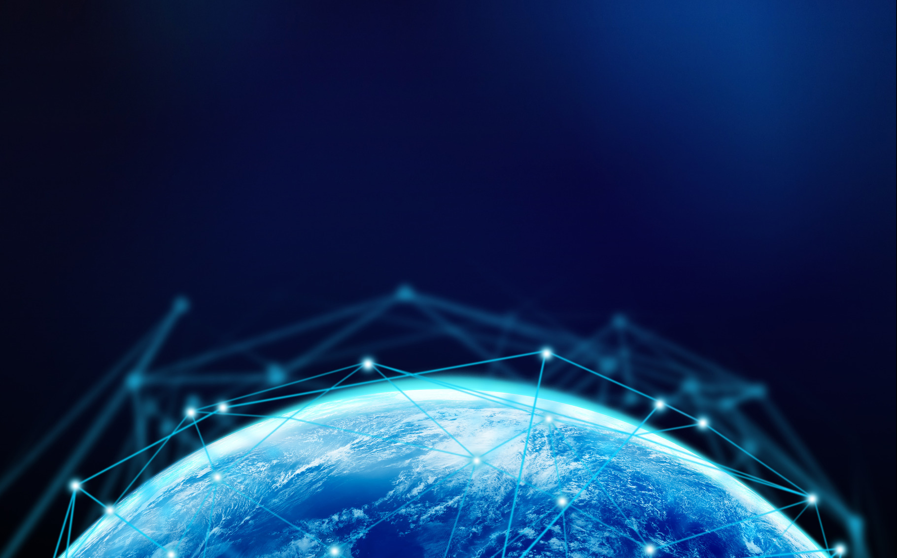 Planet Earth with internet connection lines for technology concept, a ...