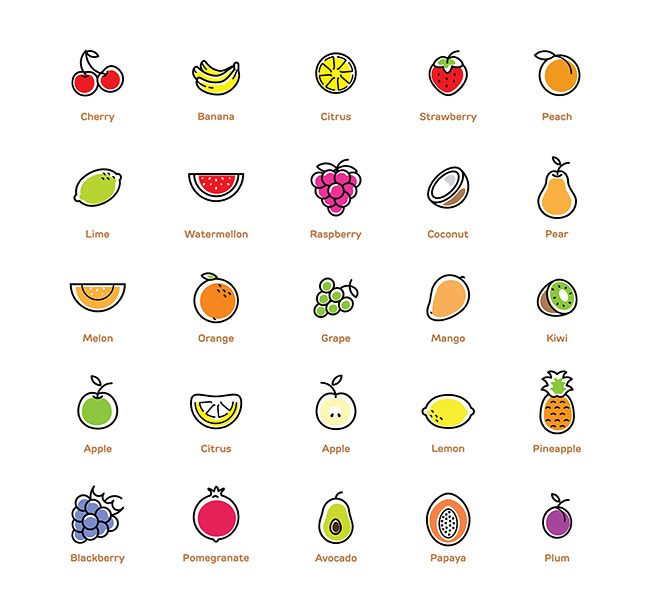 Fruit icons set., an Icon by pa3x