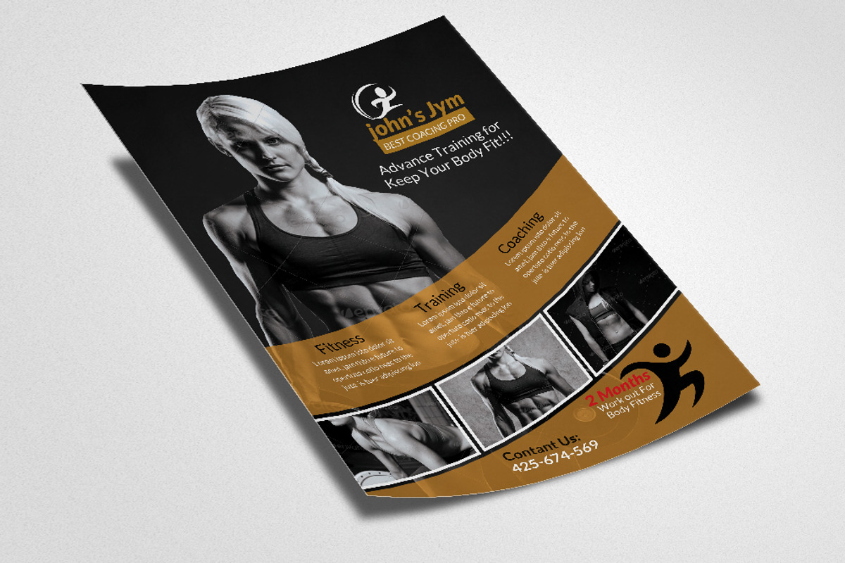 Body Fitness Flyer Template, a Flyer Template by Psd Templates