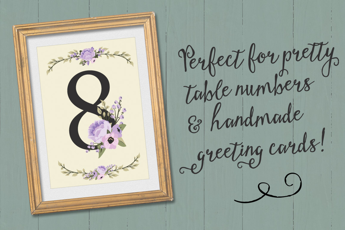 Lavender Floral Numbers Clip Art, an Illustration by Amanda Ilkov