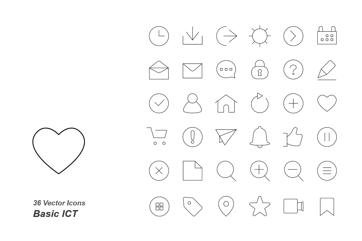 Basic ICT outlines vector icons, an Icon by Jisun Park