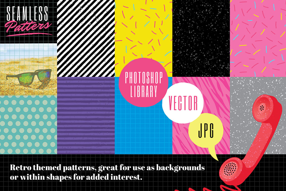 Retro Cool 1980s Poster Templates, a Texture Illustration by Wingsart ...