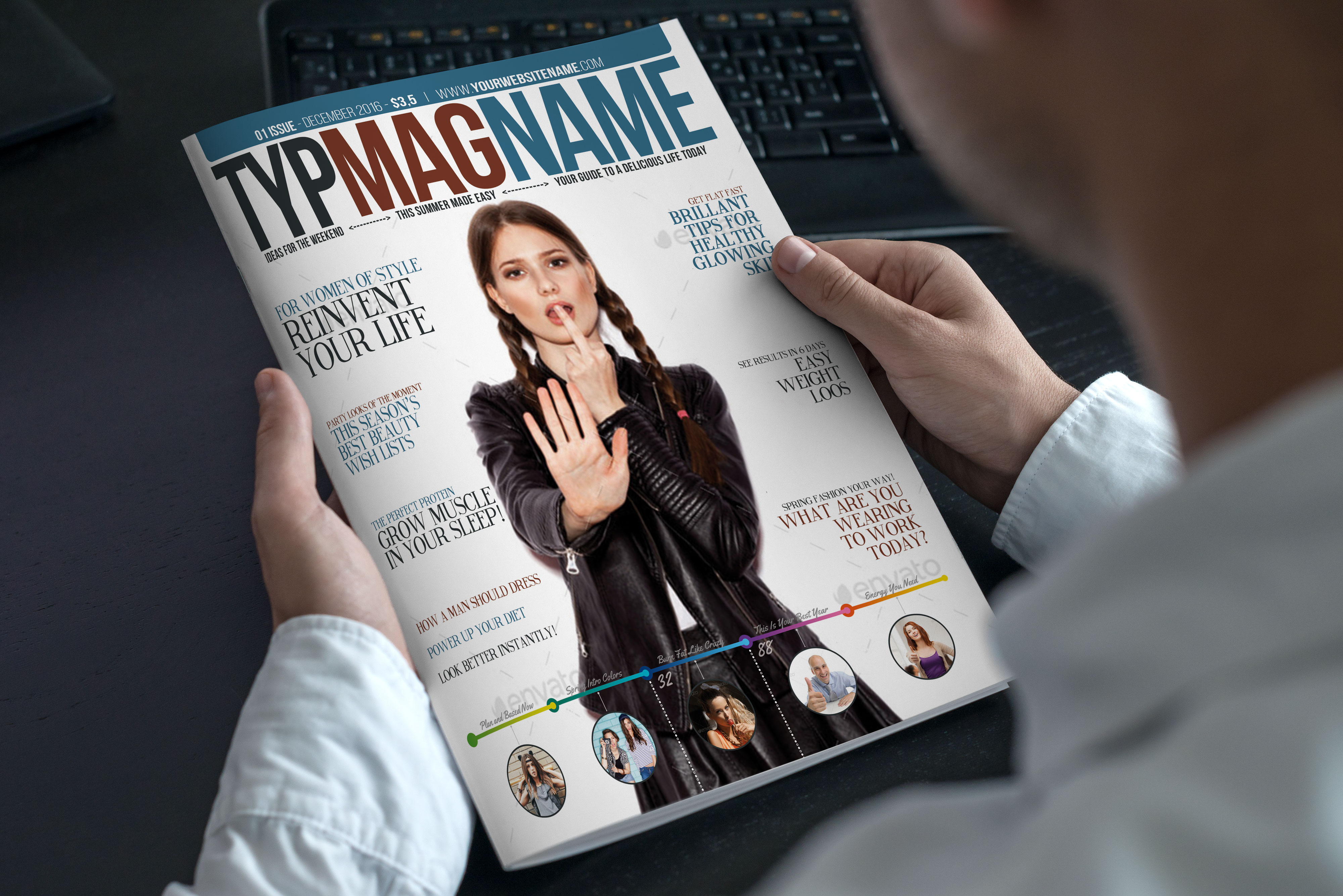 New Magazine Cover Design 3 Color, a Magazine Template by Star Graphic ...