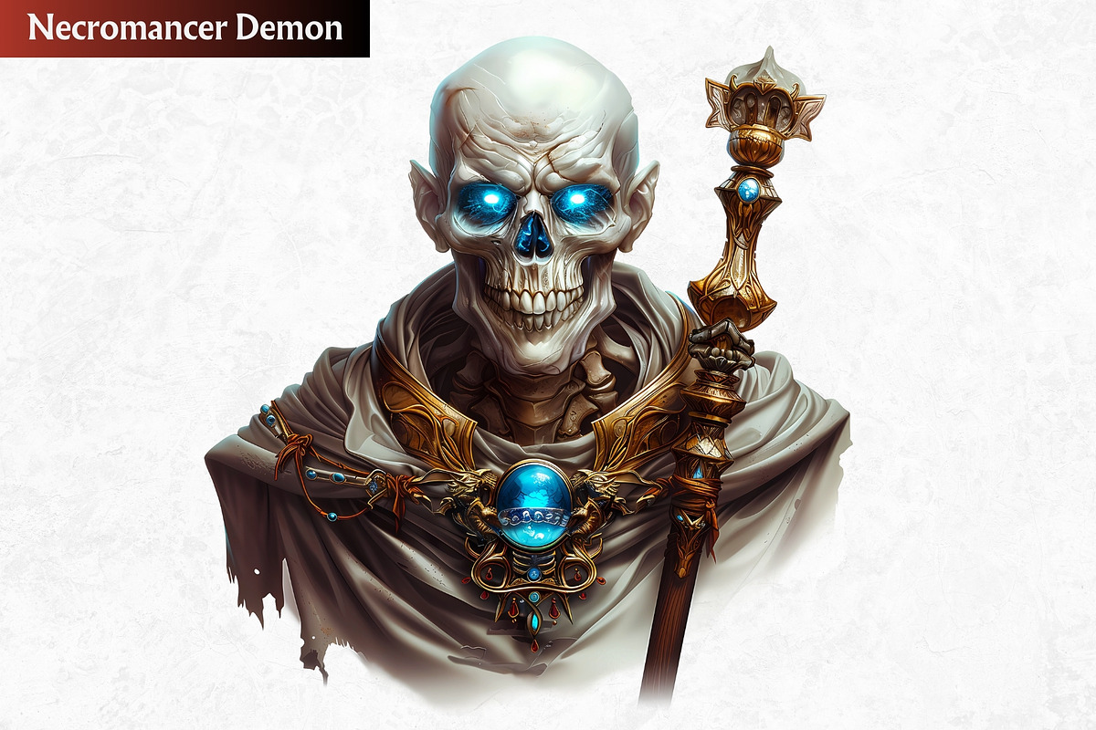 Demonic portraits clipart set, a Person Illustration by ThatsDesign Art