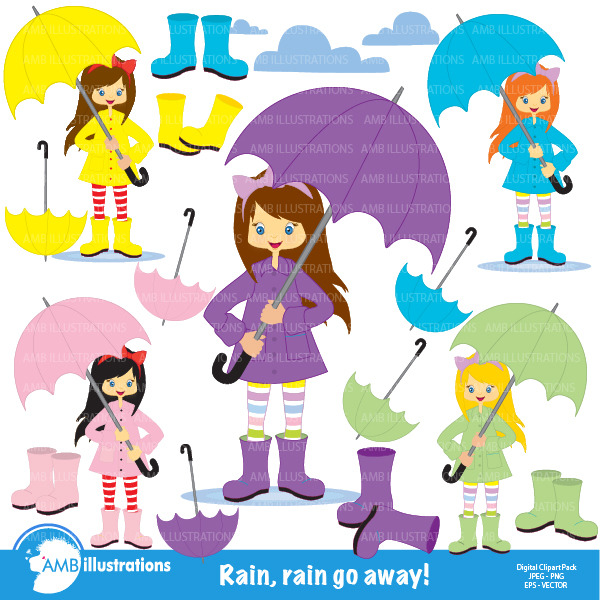 Rainy Day Clipart AMB-220, an Illustration by AMBillustrations