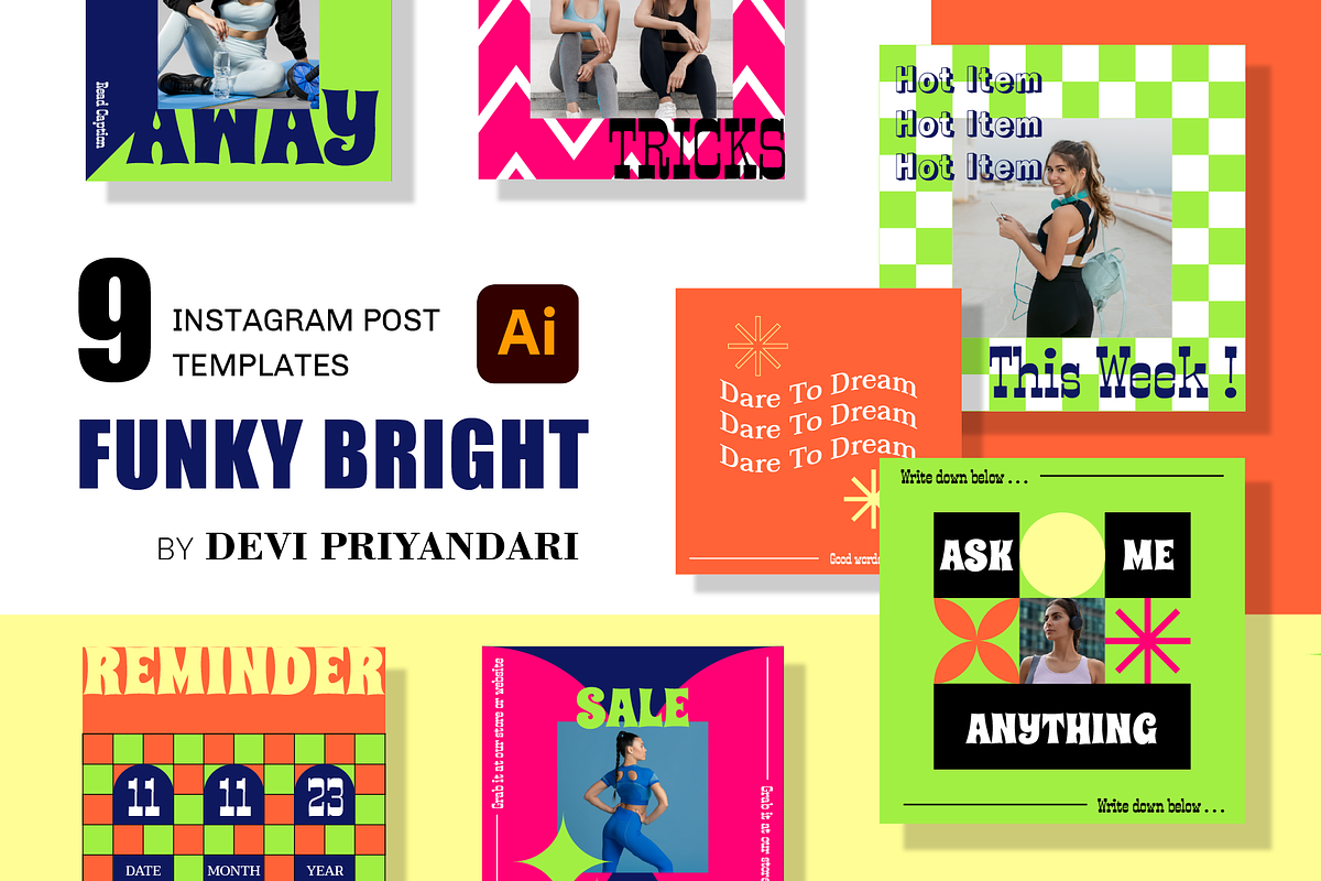 Funky Bright Instagram Post Template
