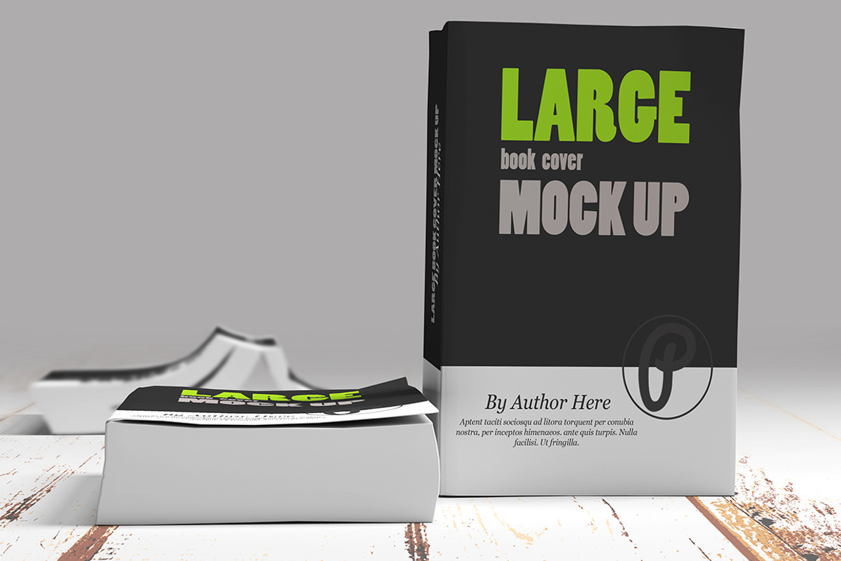 Large Book Cover Mockups, a Print Template by pmvch
