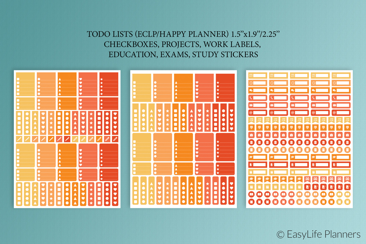 Stickers for Planner Printable, a Stationery Template by EasyLifePlanners