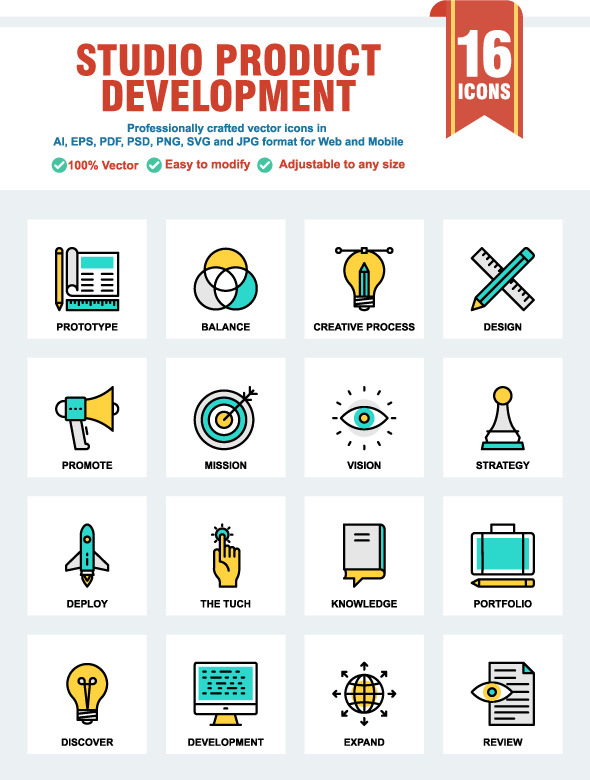 Studio Product Development Cool Icon, an Icon by Vector Stall
