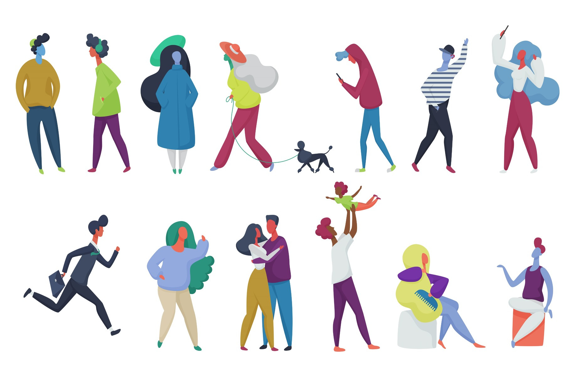 Crowd of abstract tiny people set, an Education Illustration by Lemberg ...