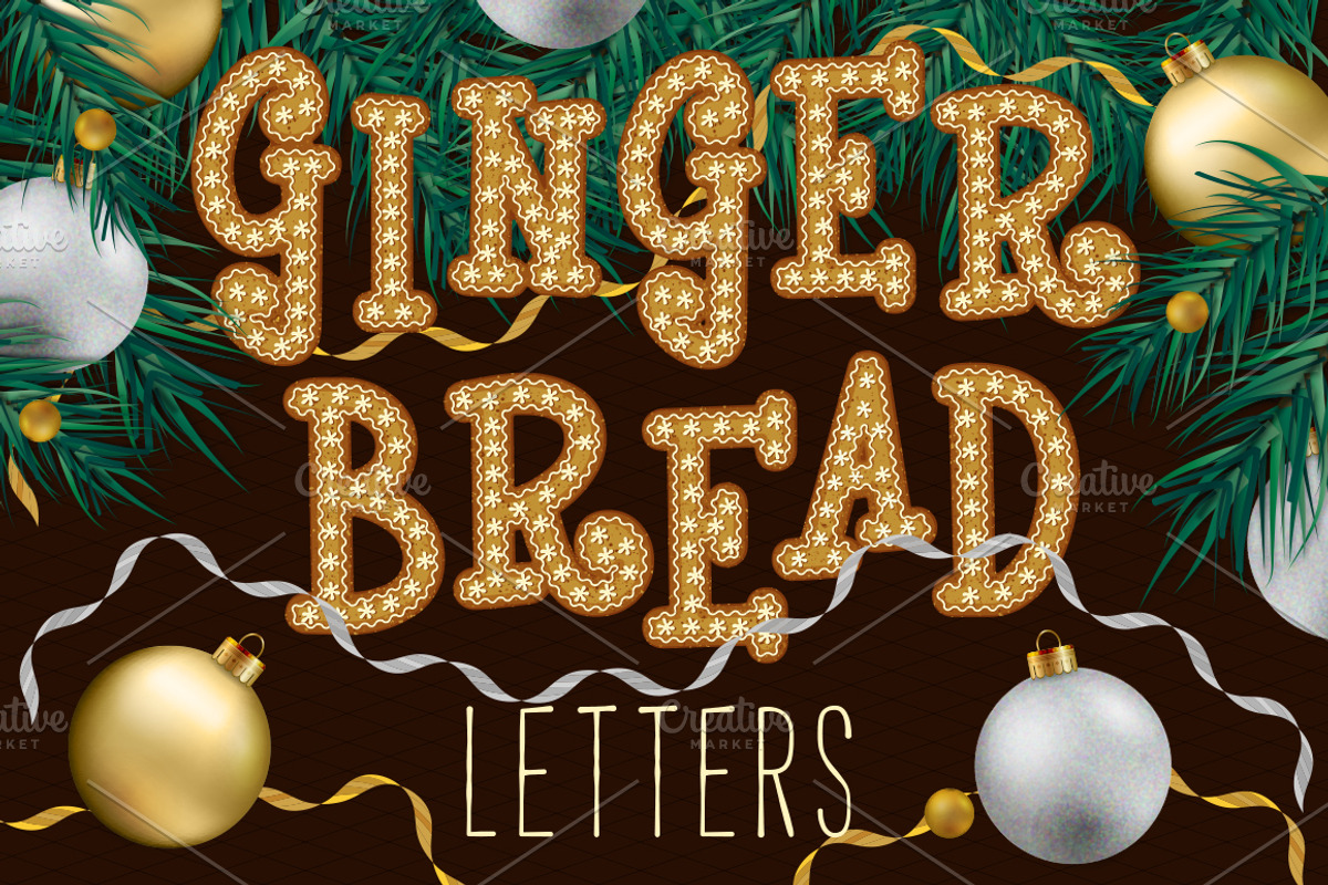 Gingerbread Alphabet and Numbers., a Decorative Illustration by Moloko88