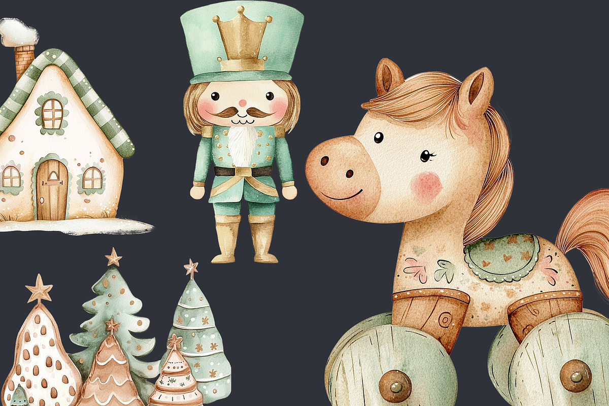 Sweet Gingerbread Clipart 50 PNG, a Seasonal Illustration by EleSArtDesign