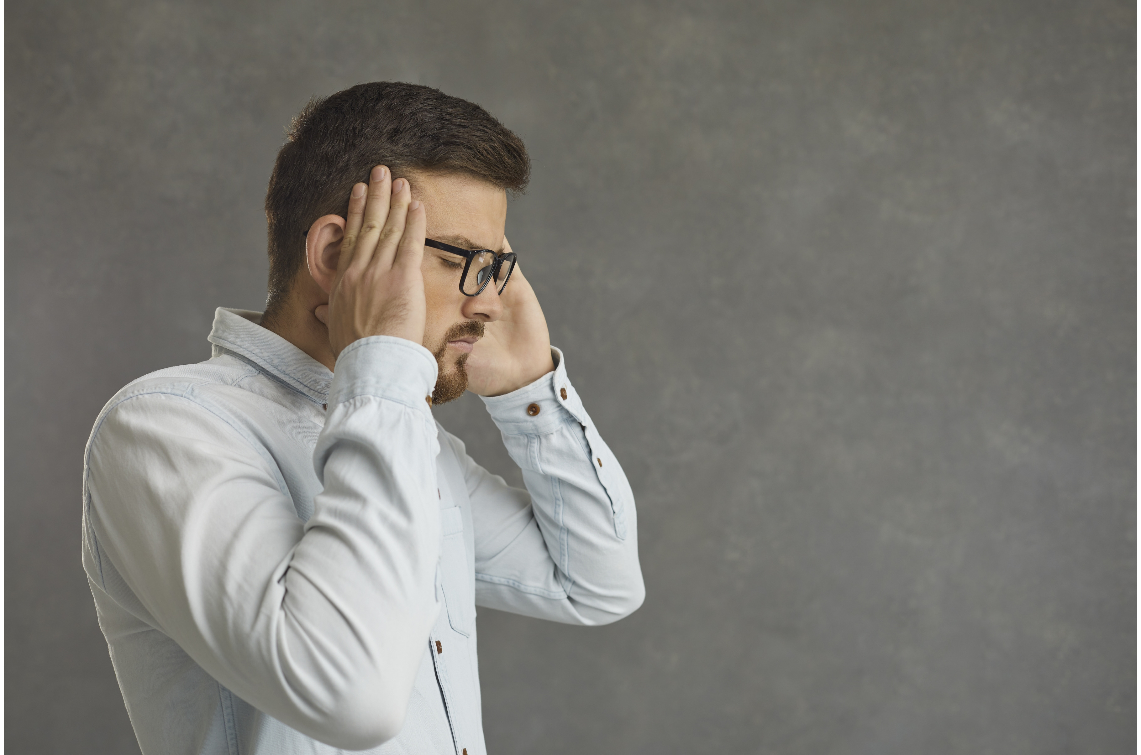 Tired man massaging head trying to, a Person Photo by StudioRomantic ...