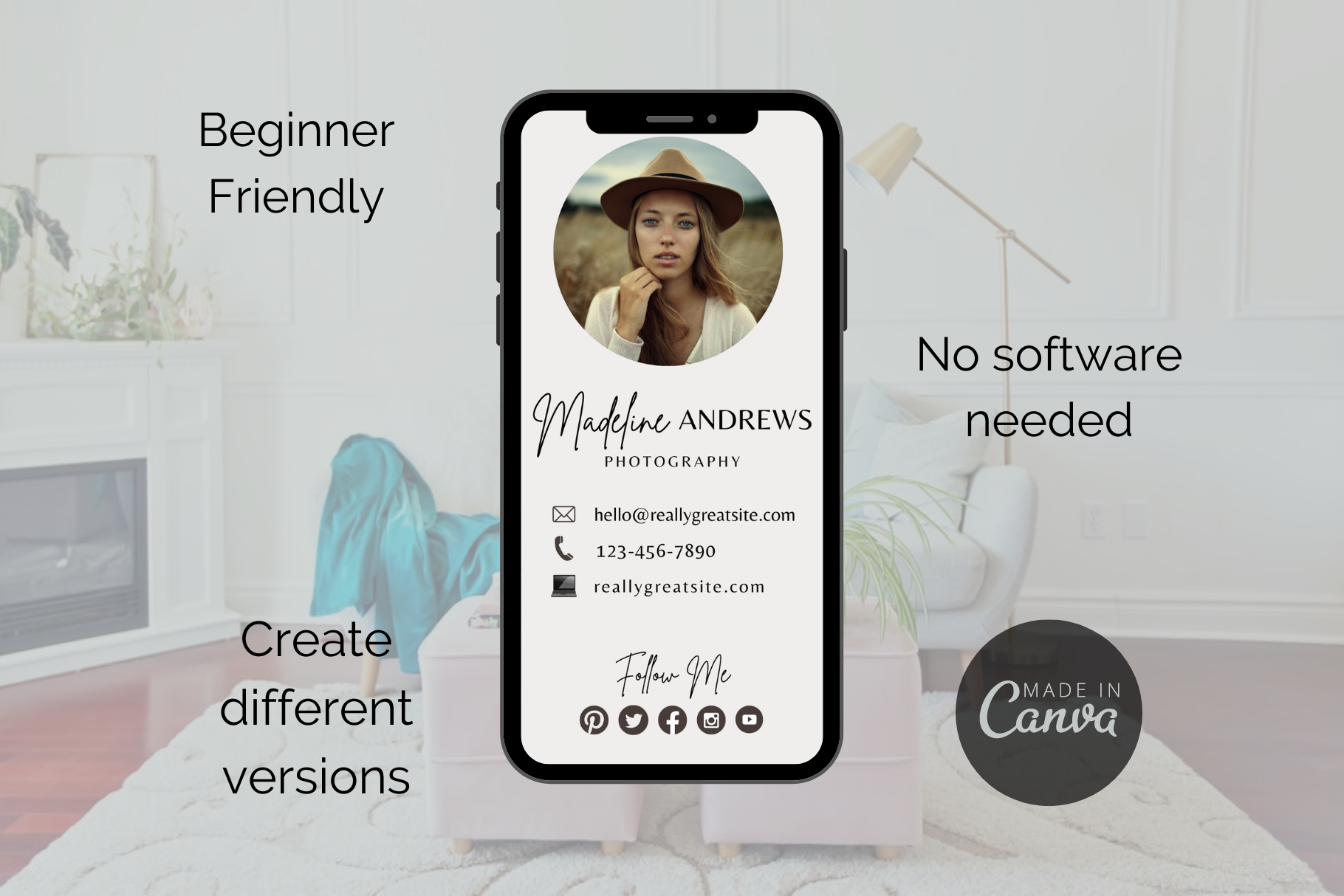 Simple Digital Business Card Template | Creative Market