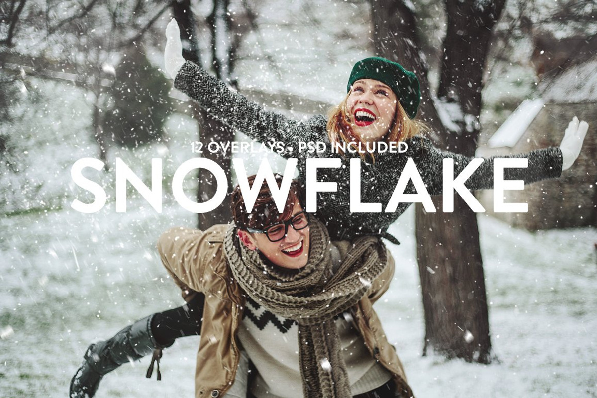 12 Snowflake overlays, a Texture Graphic by Graphic Goods Co