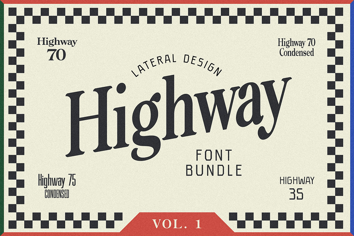 Highway Font Bundle - Vol. 1, a Serif Font by Lateral Design