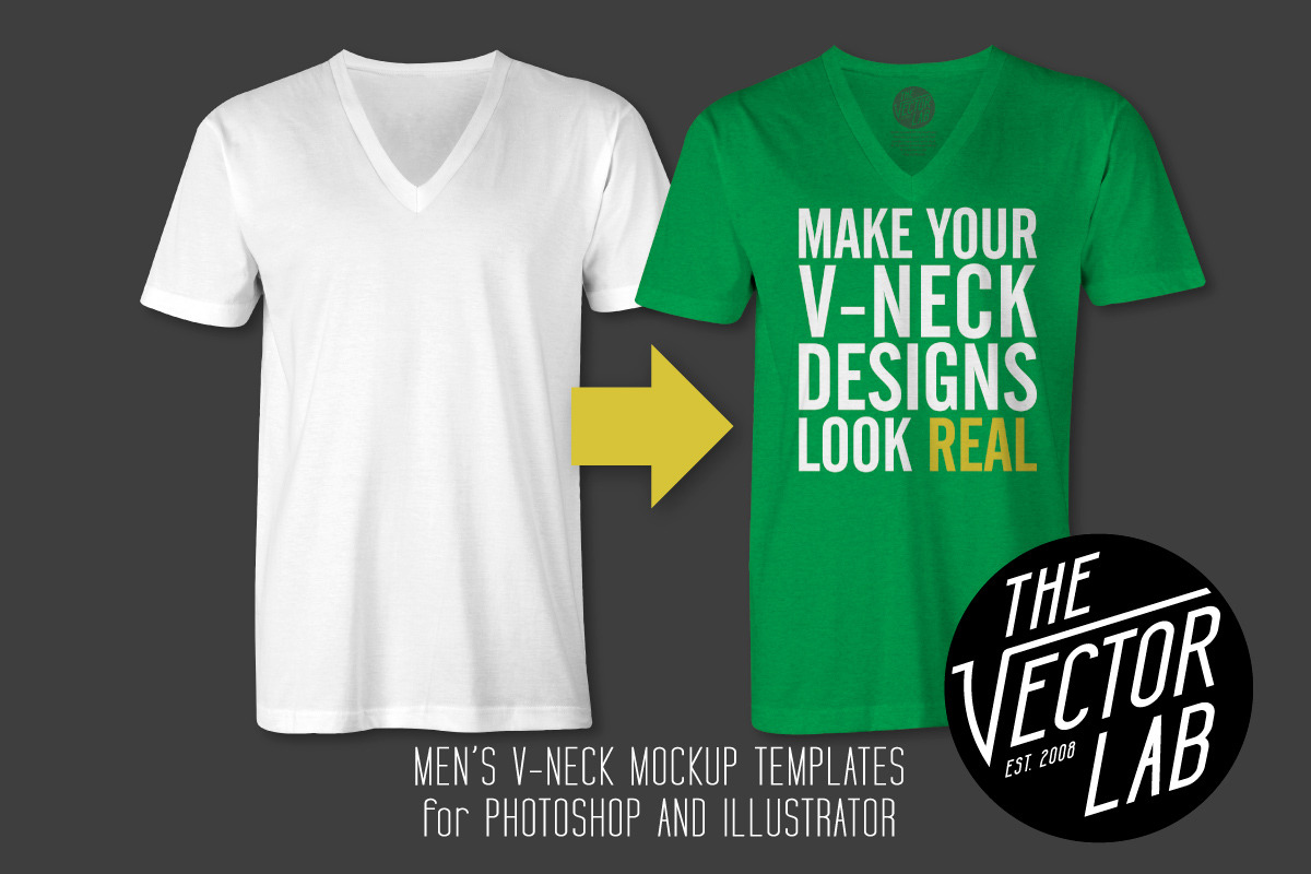 Men's V-Neck Mockup Templates, a Shirt Mockup by TheVectorLab