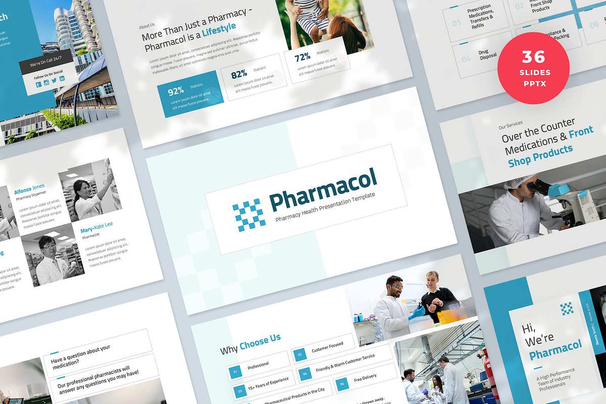 Pharmacy Health PowerPoint, a Presentation Template by Graphue