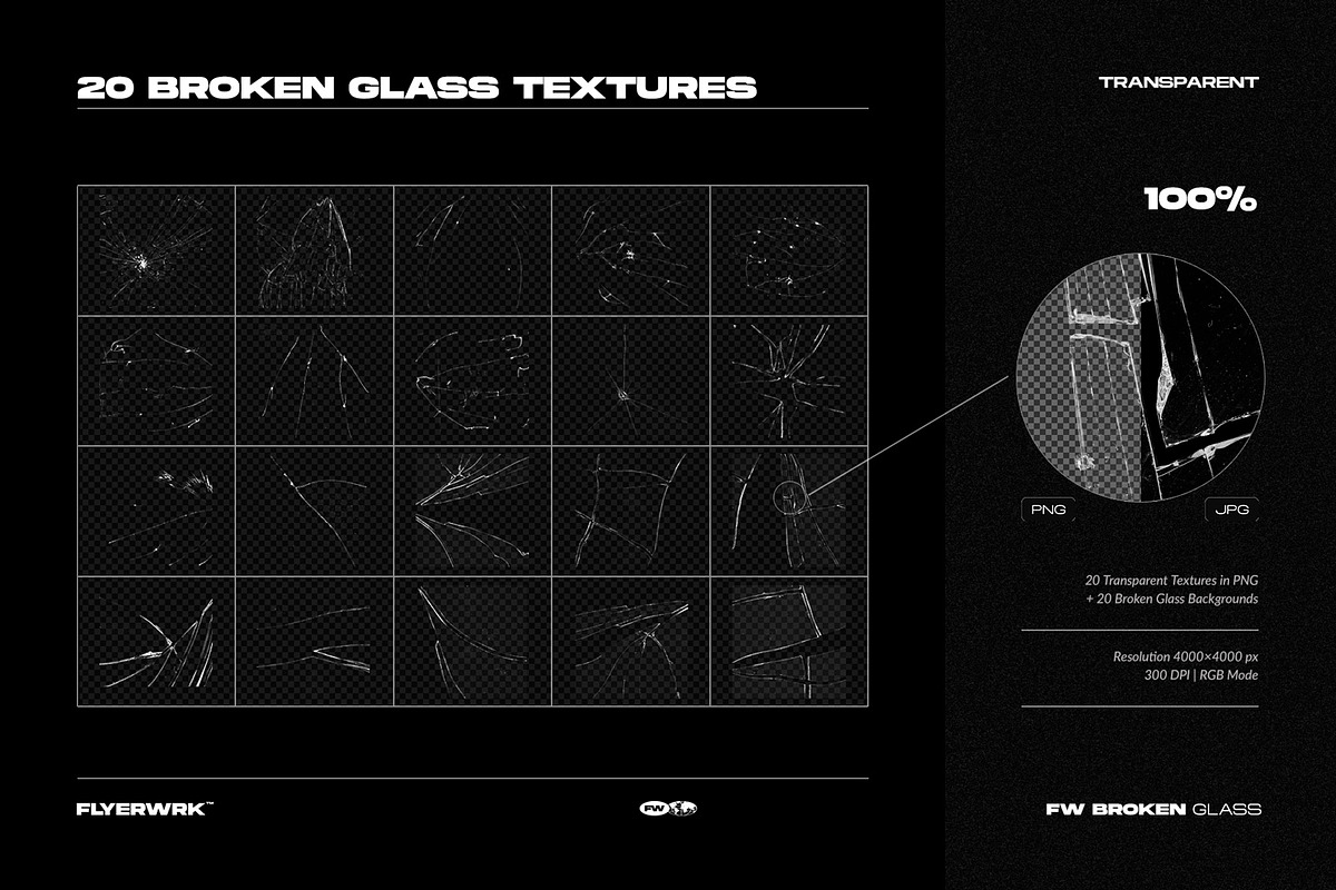 Broken Glass Textures, a Texture Graphic by FLYERWRK