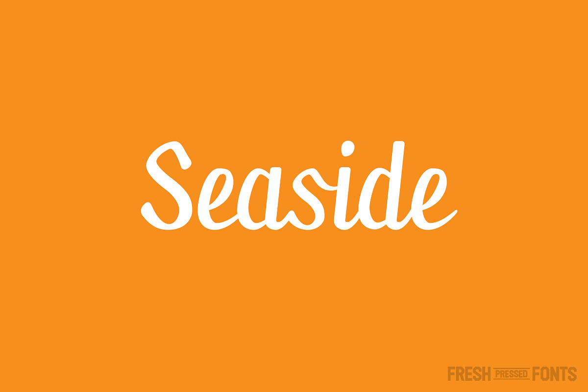 Seaside Font, a Script Font by Fresh Pressed Fonts
