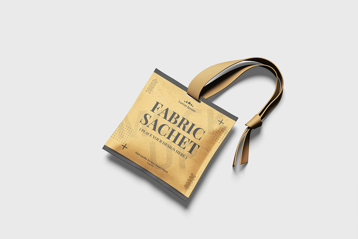 Fabric Sachet Mockup For Branding, an Advertising Mockup by bimockup
