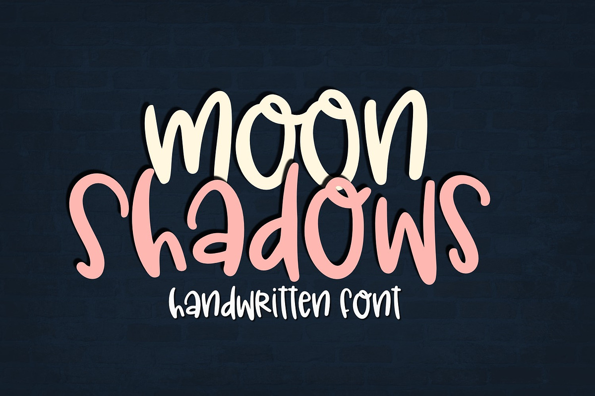 Moon Shadows Handwritten Font, a Sans Serif Font by Sabrina Schleiger ...