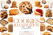 Watercolor Cookie Clipart, Cookies PNG