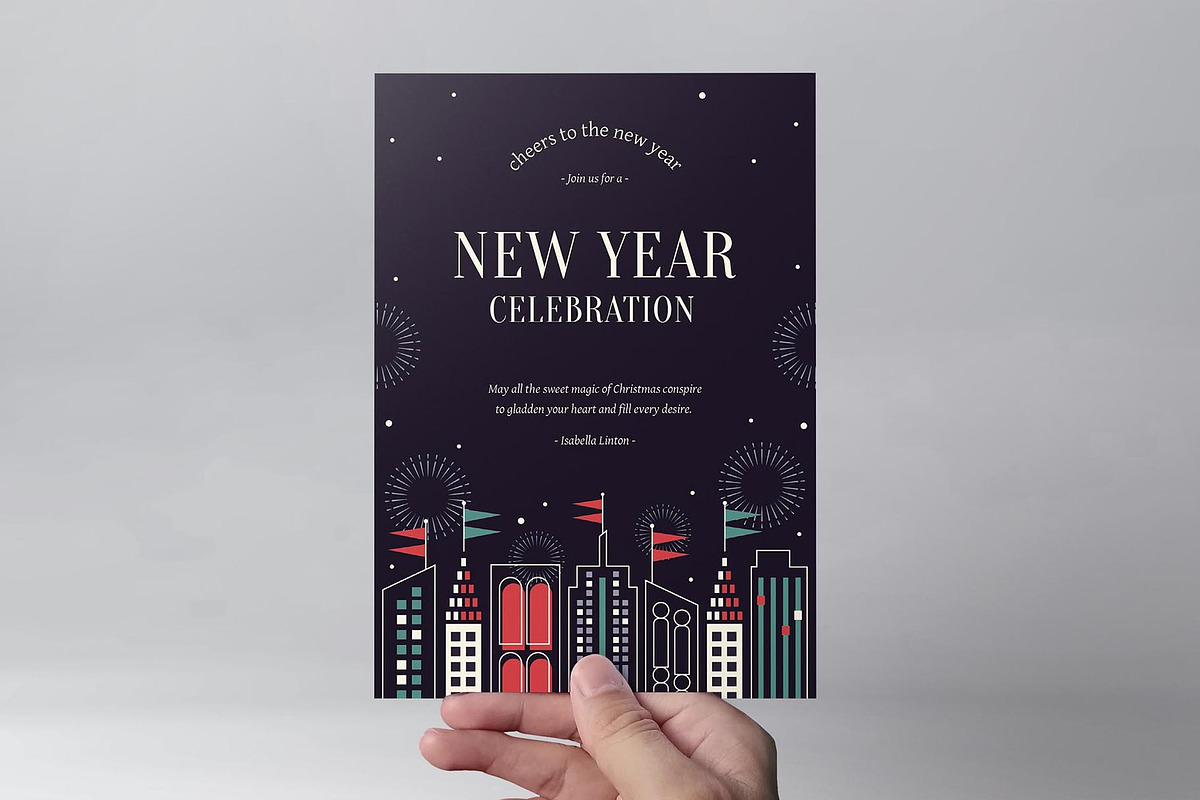 Retro NYE Flyer Template, a Flyer Template by BrandPacks
