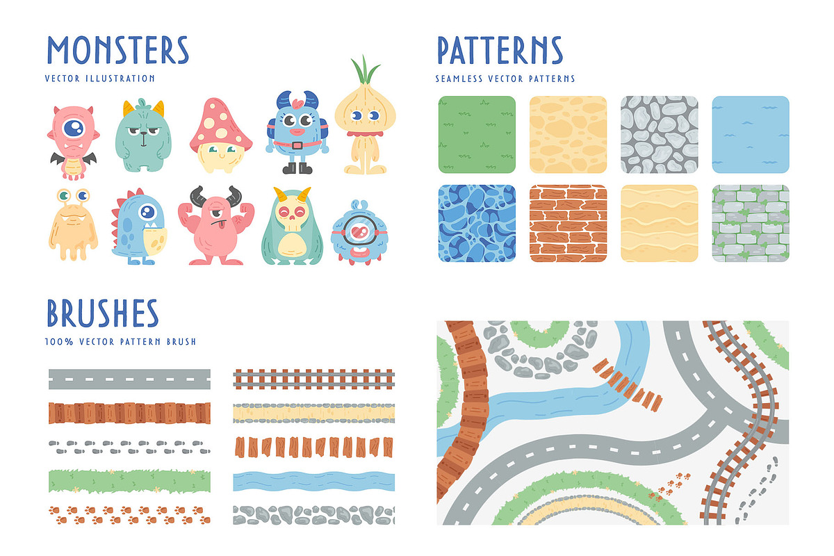Cute Map Creator Kit, an Object Graphic by DesignerCandies