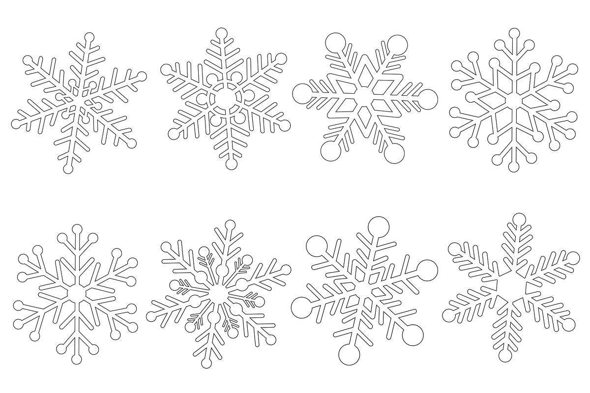 Snowflakes coloring. Snowflakes SVG, an Illustration by IrinaShishkova ...