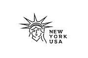 Line art Statue of Liberty logo, a Branding & Logo Template by ...