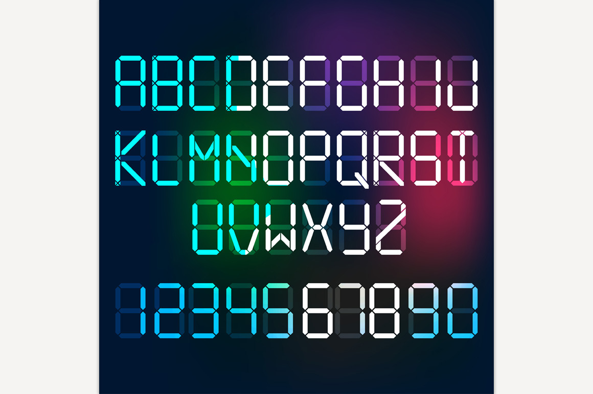 Digital Letters and Numerals, a Technology Illustration by Anna's Shop
