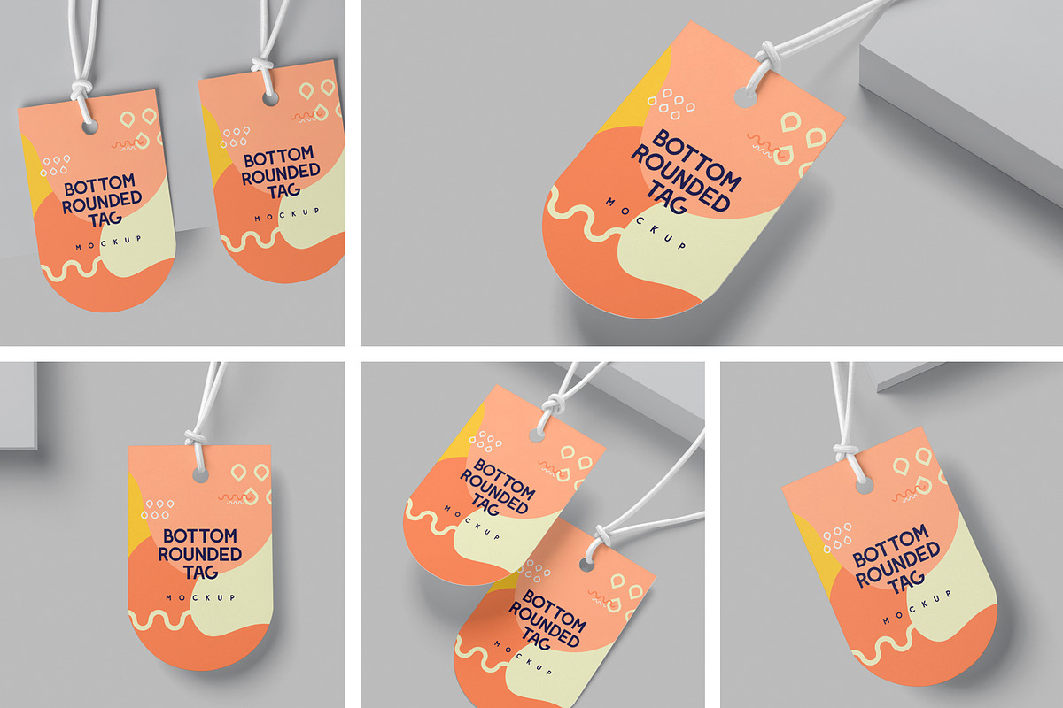 Side Oval Shape Tag Mockups, an Apparel Mockup by DesignNeutrons ...