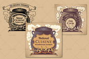 Traditional cuisine labels (3x), a Food Illustration by Artefy's ...