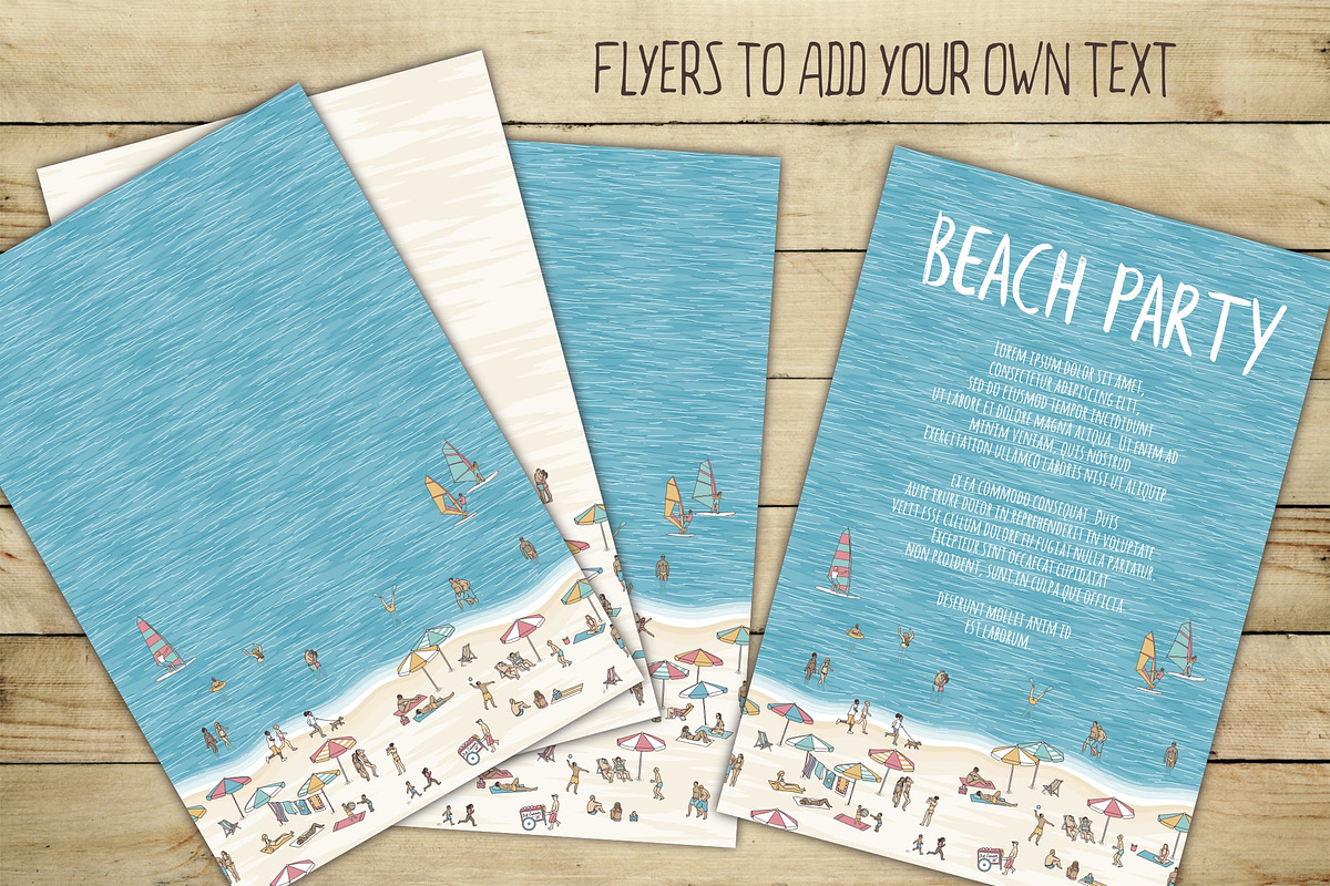 Beach holiday - Pattern & Banners, a Person Illustration by Franzi draws