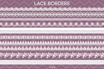 10 Lace Borders Clip Art I | Illustrations ~ Creative Market
