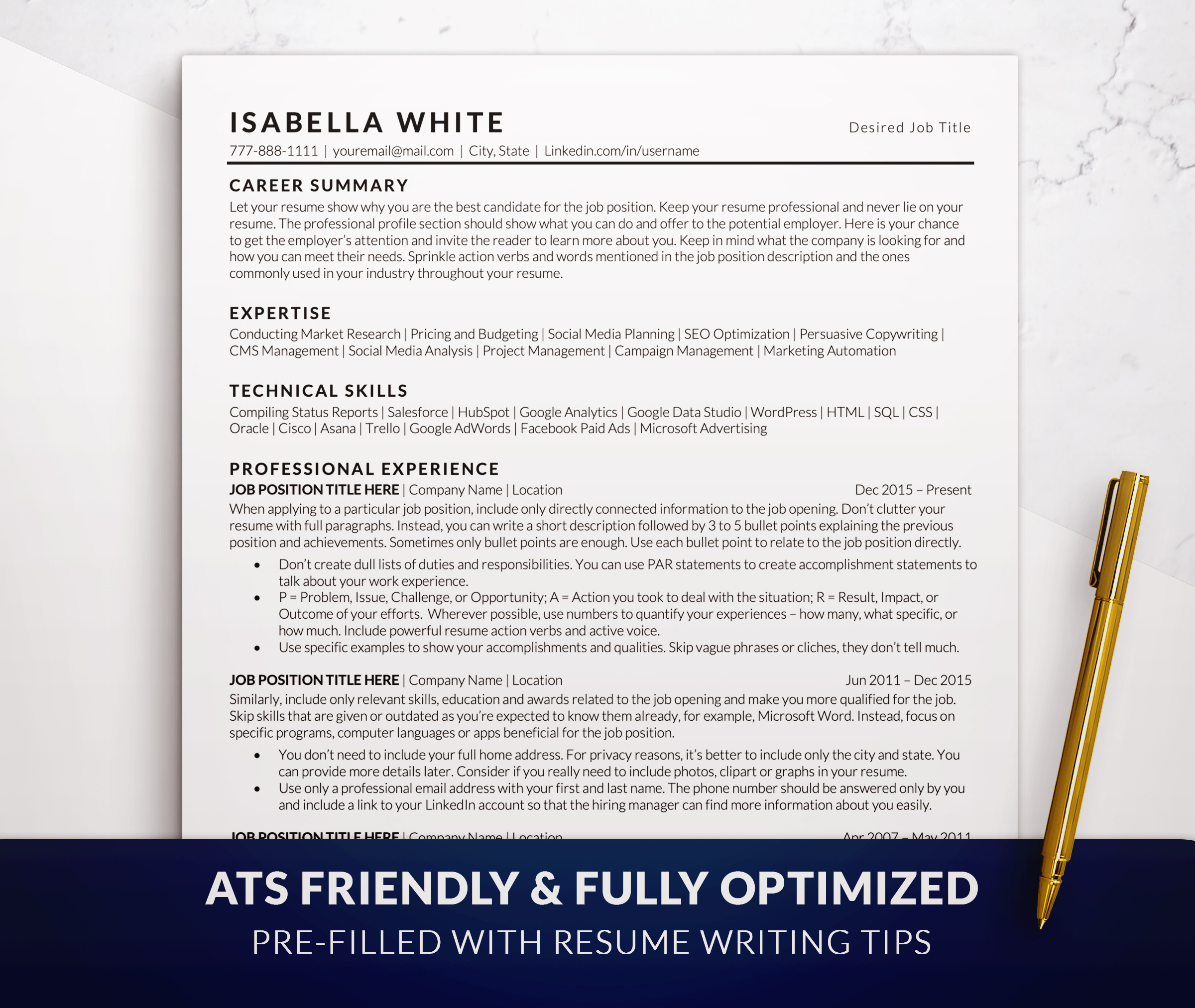 ATS Friendly Resume Template, a Resume Template by BestResumes.Co