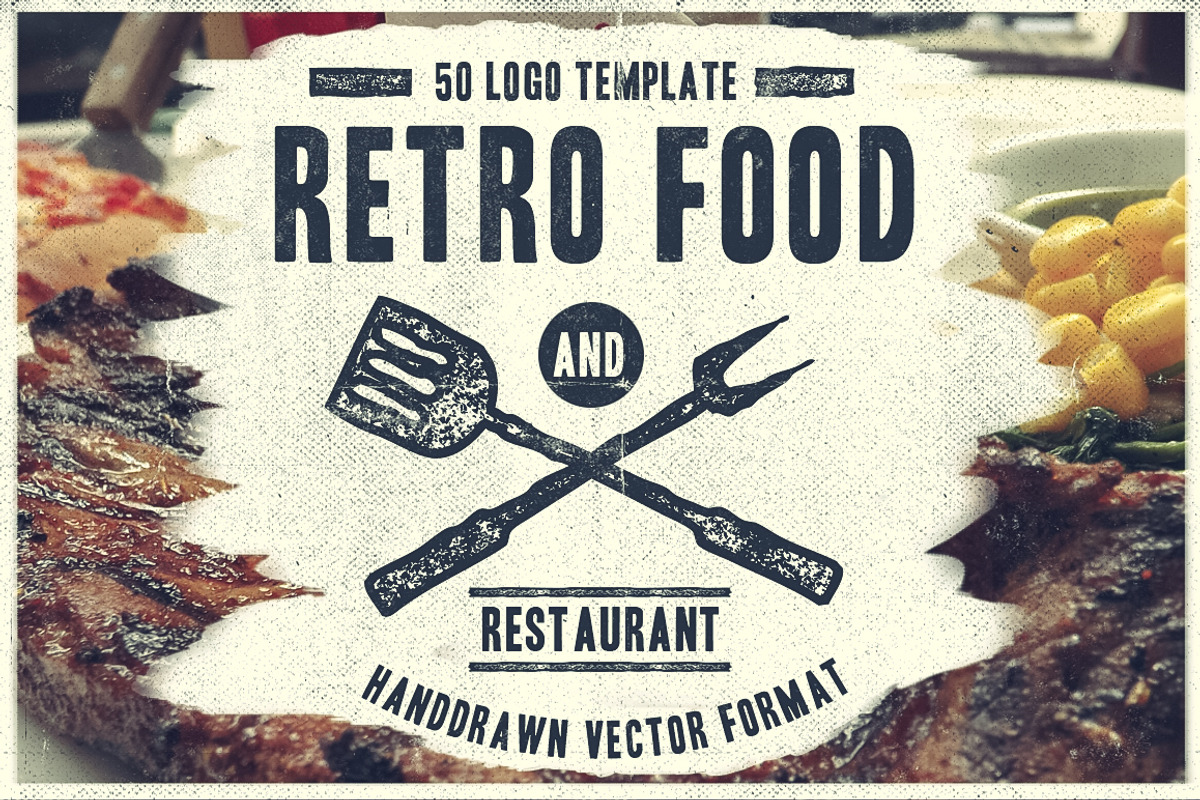 50 Retro Food Logo, a Branding & Logo Template by TSV Creative