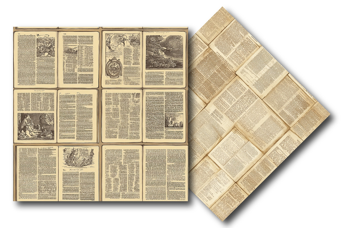 Textured Antique Encyclopedia Page, an Illustration by DreamPrint404