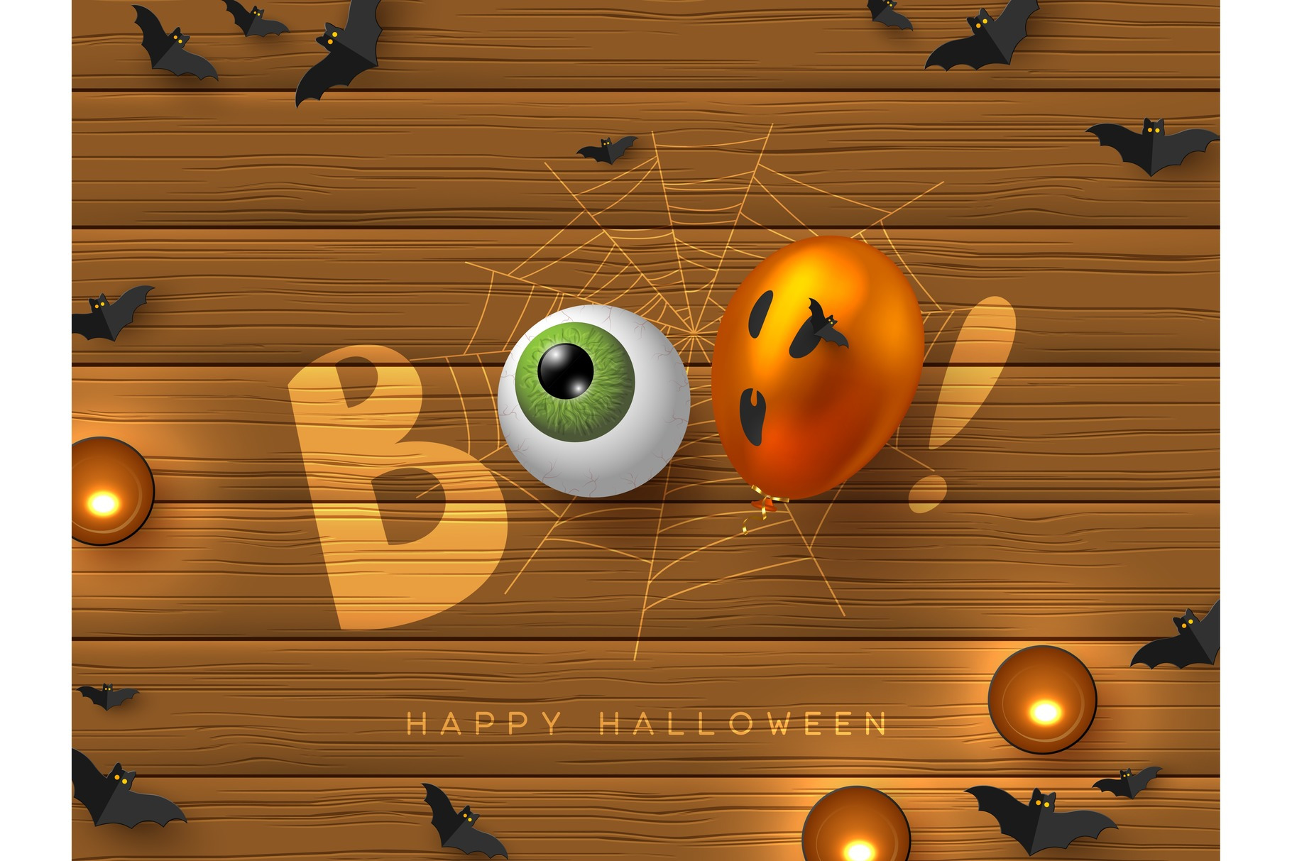 Happy Halloween banner with text Boo, an Object Graphic by Liudmyla ...