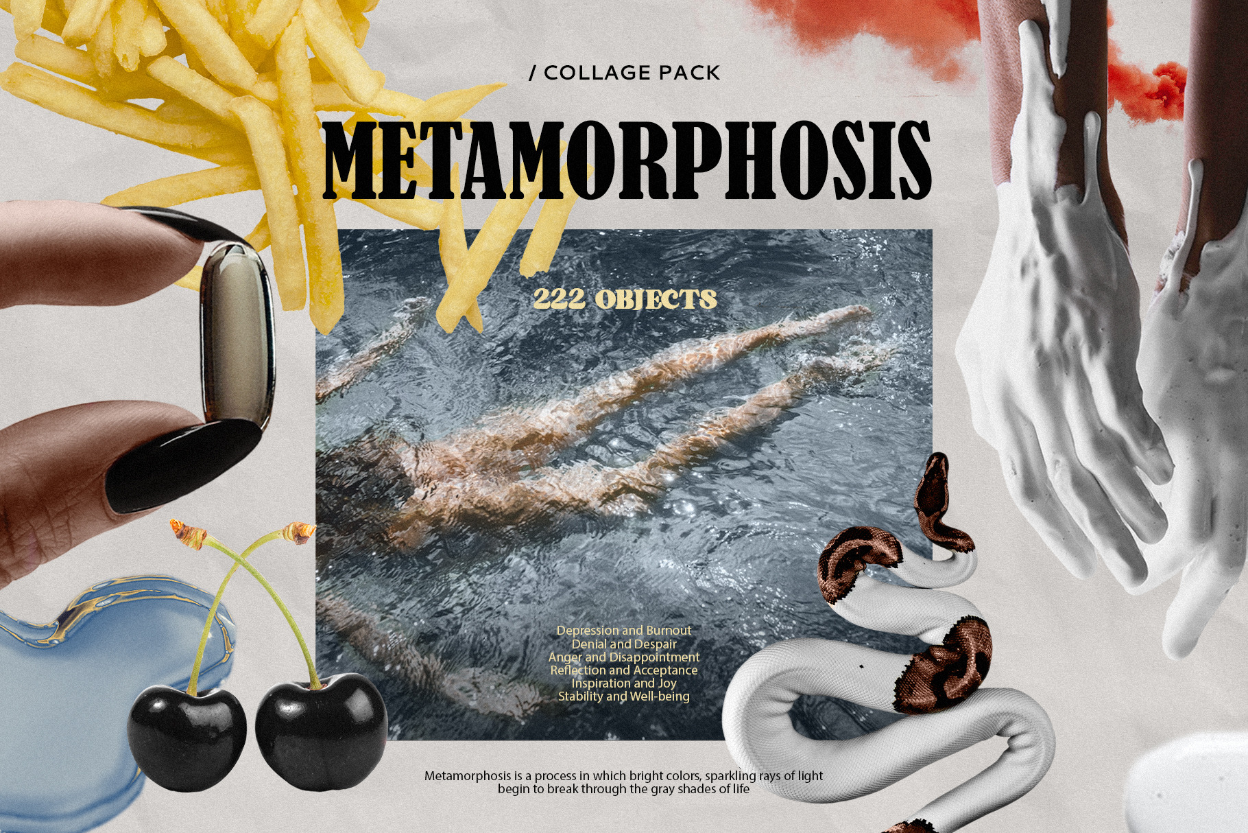 Metamorphosis. Collage pack, an Object Graphic by Purple | Creative Market