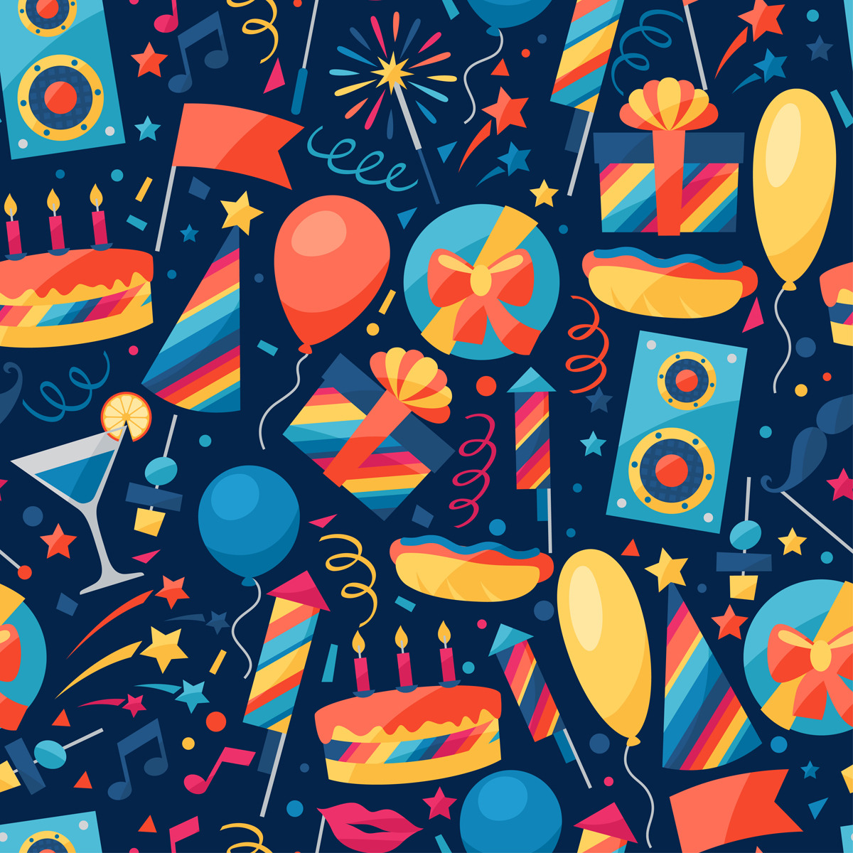 Party seamless patterns. | Textures ~ Creative Market