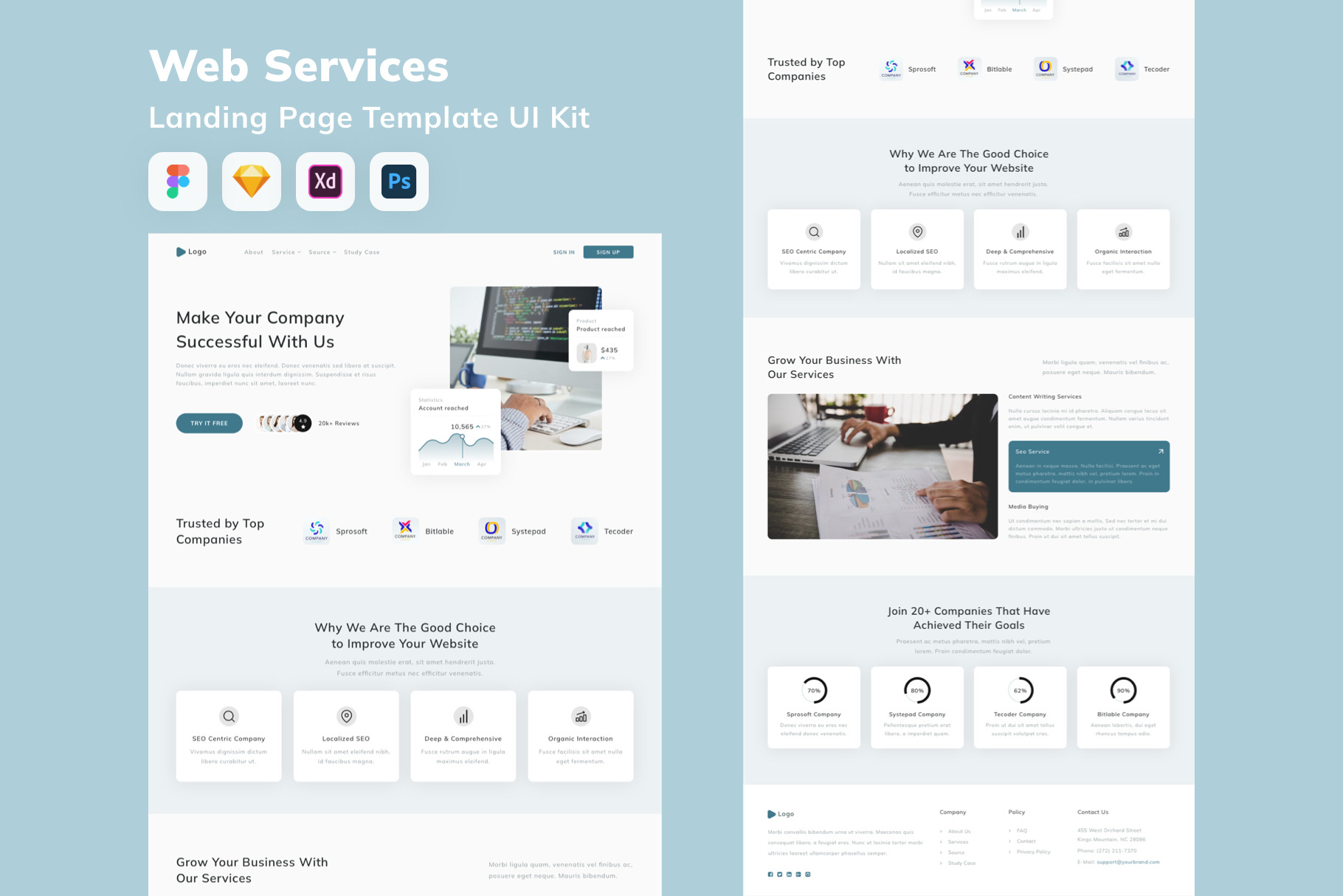 Web Services Landing Page Template, an UI Kit Template by Betush