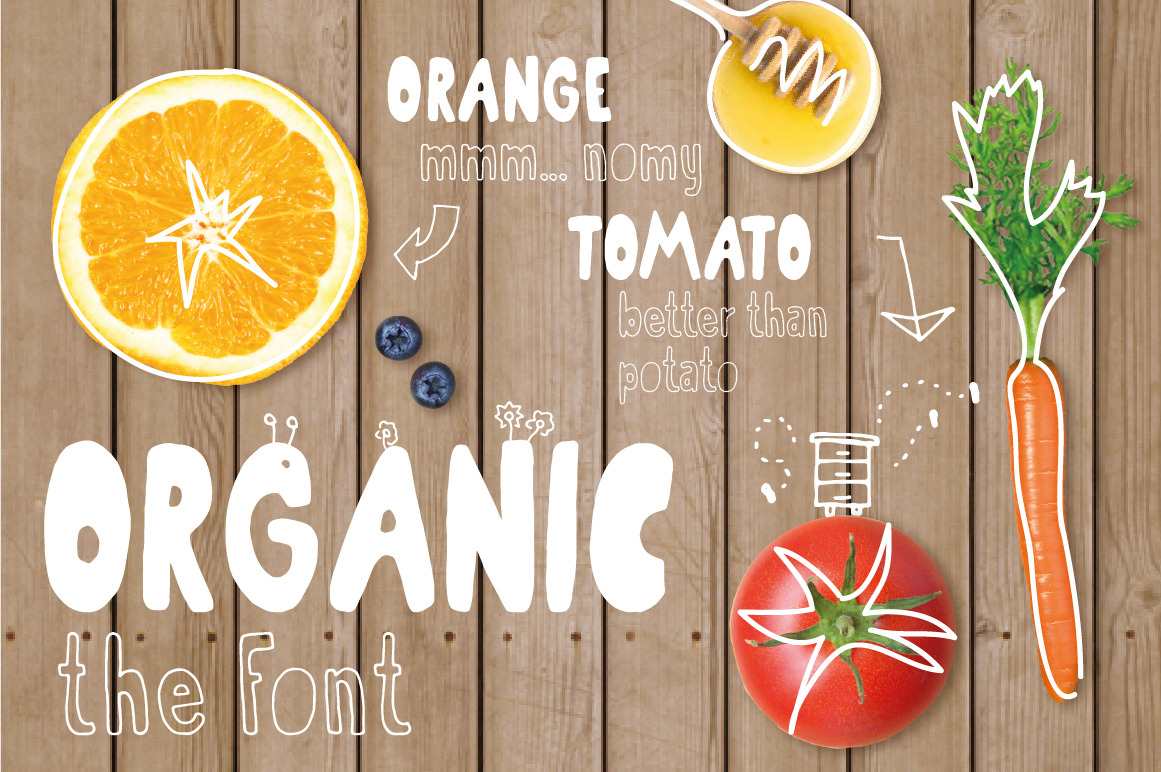 Organic the healthiest font family., a Sans Serif Font by Vitek Graphic